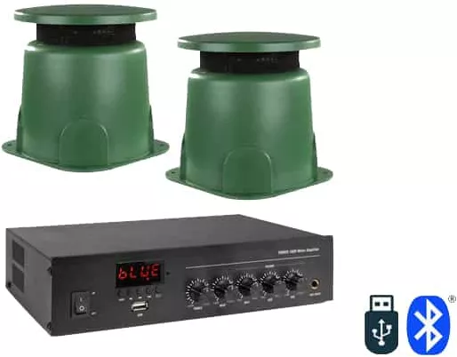 Set 2 boxe gradina cu amplificator Bluetooth USB FM 60880 - cel.ro