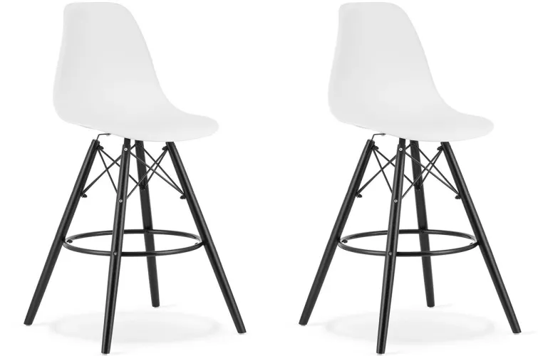 Set 2 scaune de bucatarie/bar Artool Lamal PP lemn alb si negru ...