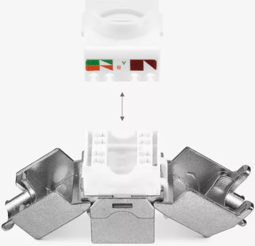Set 5 Prize ecranate de retea RJ45 cu 5 mufe CAT 6A Kwmobile Alb Metal