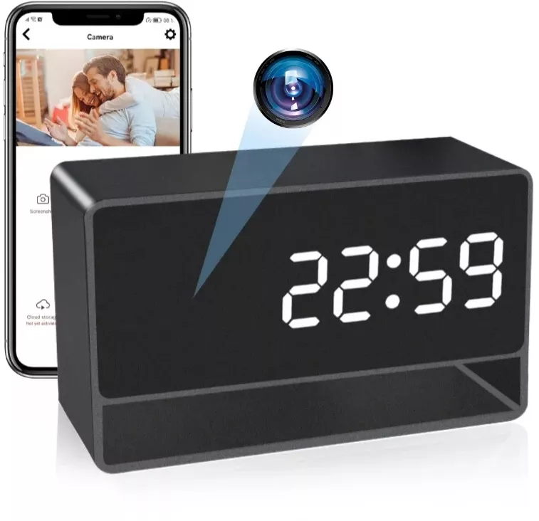 Camera Spion in ceas de birou iUni IP27 Mini Wi-Fi Vizualizare 4K Night ...