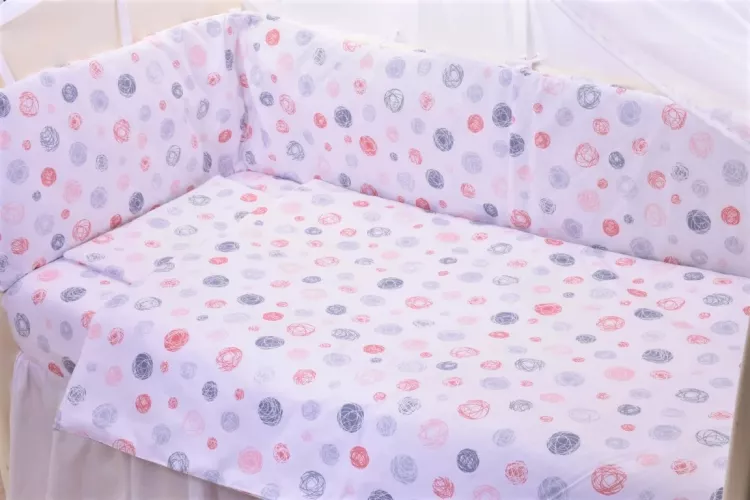 Set complet 7 piese lenjerie si aparatori patut 60x120 cm Ghemotoace ...