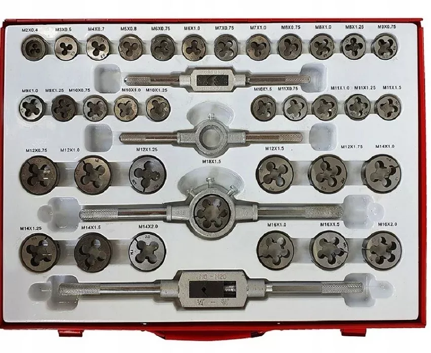 Trusa set tarozi si filiere 110 piese M2 - M14 M16 M18 S10290 vri5 ...