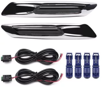 Set 2 Semnalizari Cromate Aripa LED Dinamice secventiale cu sticla fumurie