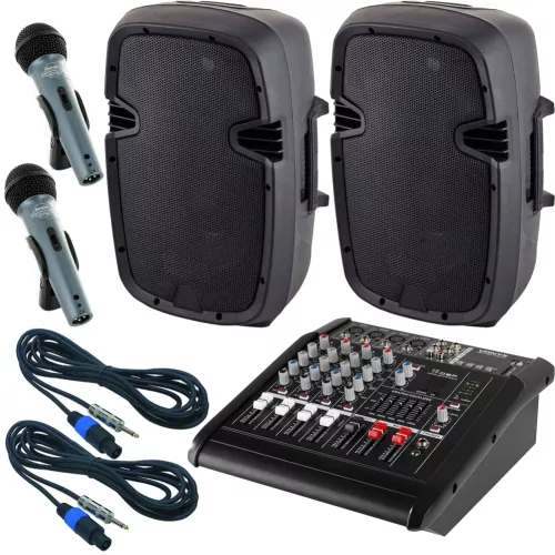Sistem boxe mixer cu microfon live boxe PA Bundle 1 212982 - cel.ro
