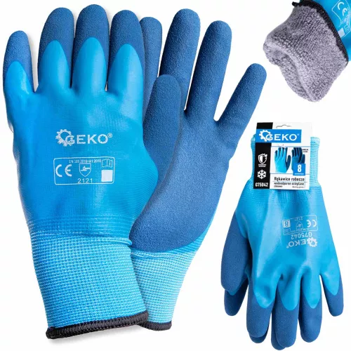 Manusi de iarna impermeabile izolate bumbac / latex marimea 8 Geko G75042