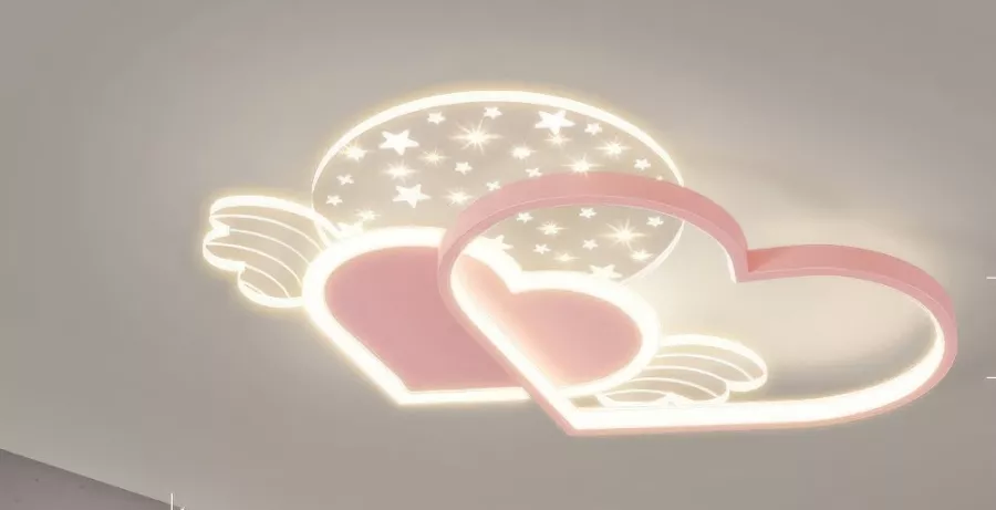 Plafoniera dormitor copil LuminiLux Roz 55 cm Metal+Acril LED cguw ...