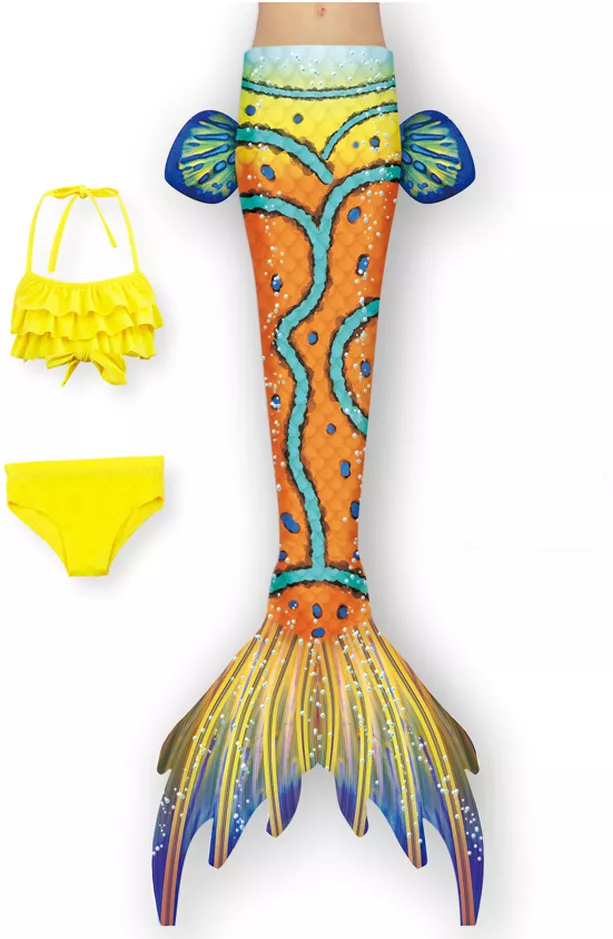 Set 6 piese Costum Sirena Printesa Ariel THK® coada sirena slip top ...