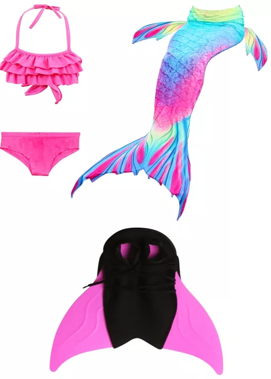 Set 5 piese Costum Sirena Ariel THK® include top slip coada sirena ...