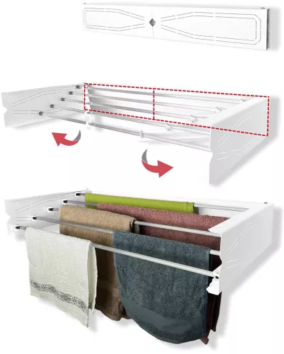 Uscator de rufe retractabil de perete 75 cm Indoor/ outdoor Design ...