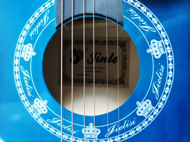 Chitara clasica din lemn 95 cm Cutaway albastru marin g10-1 - cel.ro