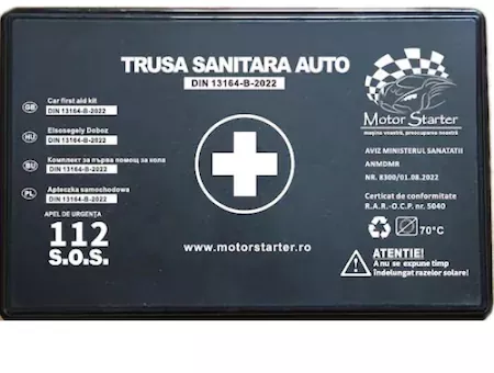Kit siguranta rutiera Motor Starter&trade Trusa medicala auto prim ...