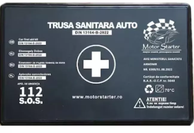 Kit siguranta rutiera omologat Trusa medicala auto prim ajutor ...