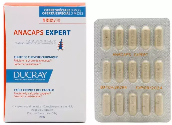 Supliment alimentar pentru caderea a parului Ducray Anacaps Expert 90 ...