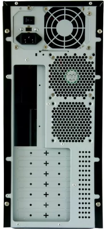 Carcasa middle tower Delux MF483 cu sursa de 450W negru-argintiu SECM ...