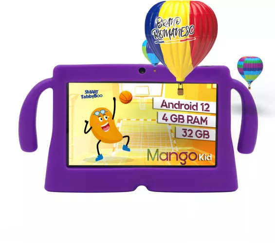 Tableta copii SMART TabbyBoo Mango KID 2024 Android 12 mov Wi-Fi 32GB ...