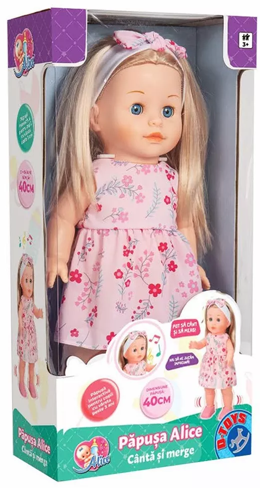 PAPUSA ALICE - MERGE SI CANTA IN LIMBA ROMANA - 40 CM - 81049 DTO81049 ...