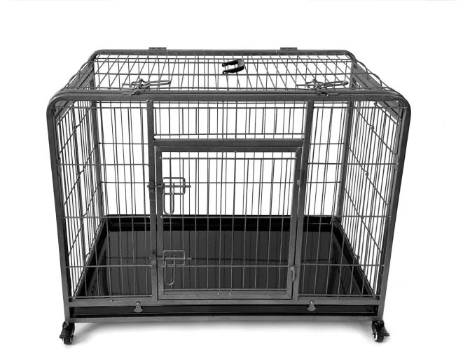 CUSCA METALICA PLIABILA CU TAVA PLASTIC MEDX48 125L x 76W x 81H CM BVet ...