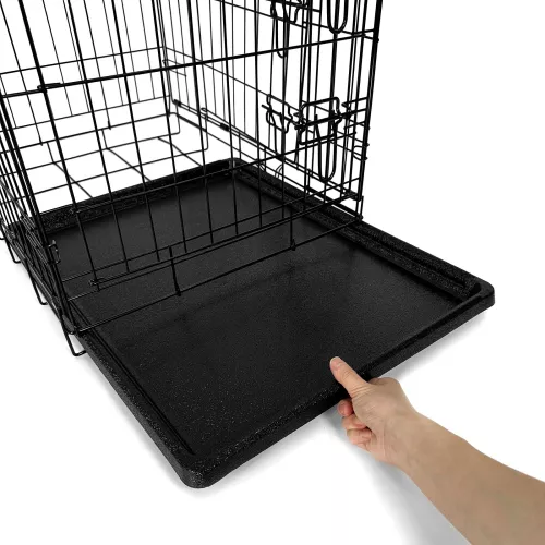 CUSCA METALICA PLIABILA CU TAVA PLASTIC MEDX42 109L x 70W x 78H CM BI ...