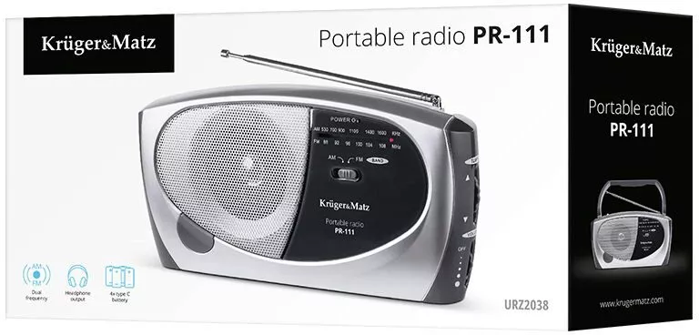 Aparat radio portabil AM/FM antena telescopica Maner pliabil Gri LCH ...