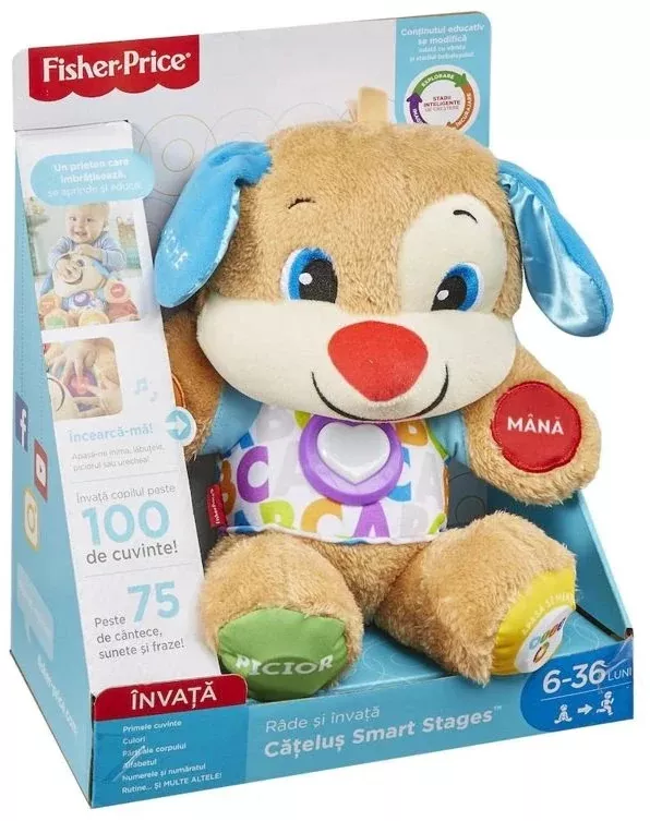 Jucarie interactiva Fisher Price Catelusul vorbitor - Smart Stages - cel.ro