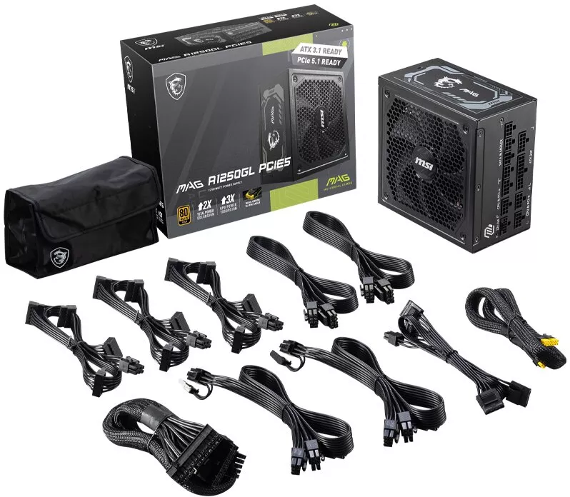 Sursa MSI MAG A1250GL PCIE5 80+ Gold 1250W PCIe 5.0 Full Modulara ATX ...