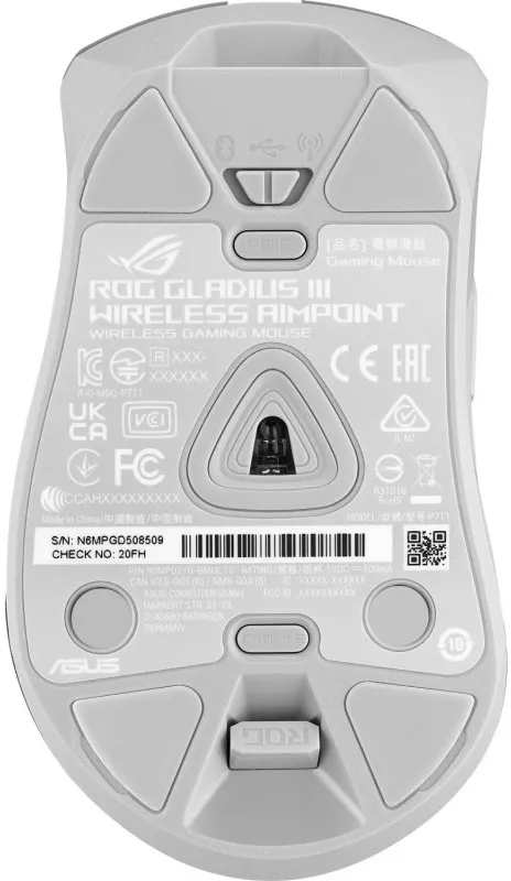 Mouse Gaming ASUS ROG Gladius III Wireless AimPoint Moonlight White