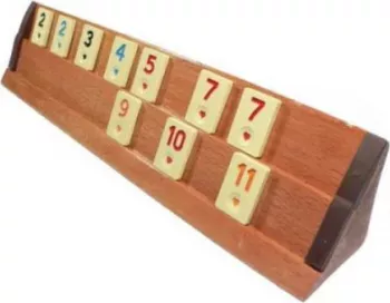 Joc de Remi din lemn masiv tip lacuit Rummy Kardesler marime medie ...