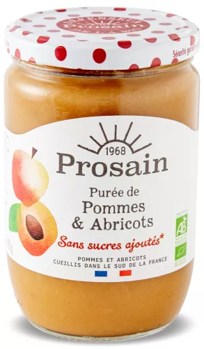 Piure de mere si caise BIO fara zahar Prosain log7_847065561 - cel.ro