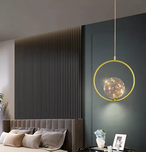 Lustra dormitor LuminiLux Gold 30 x 30 cm Metal