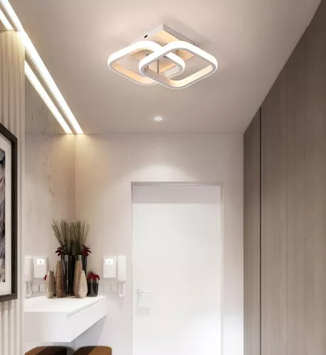 Lustra LED hol LuminiLux Alb 2420 cm Metal+Acril LED fyjo_955236042 ...