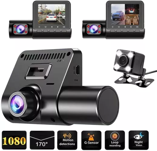 Camera Auto Tripla de Bord TSS-C50B Ecran LCD de 2 4 Unghi 170 grade G ...