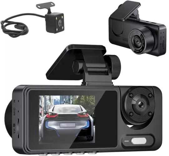 Camera Auto Tripla TSS-Y15 Ecran IPS de 2 Full HD Unghi 170 grade G ...