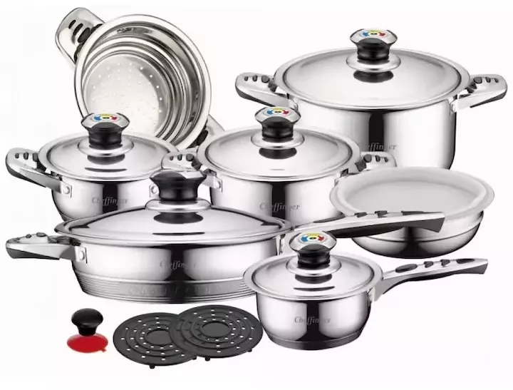 Set de vase din inox Cheffinger din otel inoxidabil 16 piese dw3f_225792338