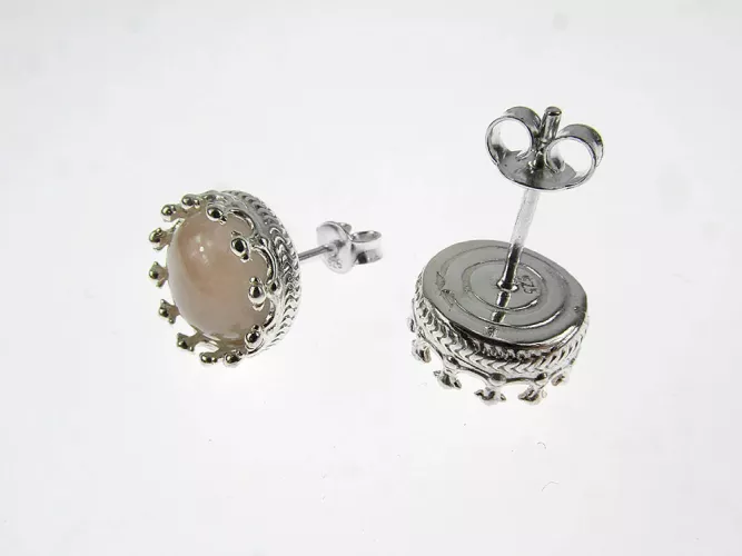 Cercei argint model coroana cuart roz tggw_949755782 - cel.ro