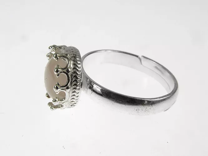 Inel argint reglabil coroana cu cuart roz natural 8 MM xww2_949755634 ...