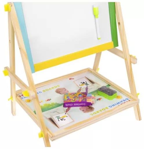 Plansa de desen fata-verso cu rama din lemn 65 5 x 40 x 33 cm