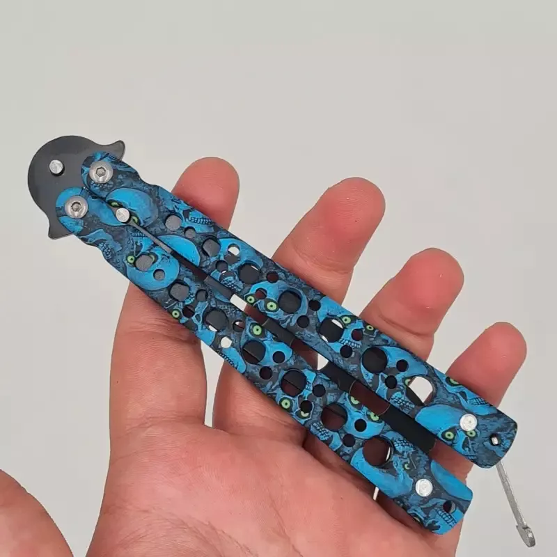 Cutit fluture Butterfly Balisong 22 cm cranii m2 albastru fara tais de ...
