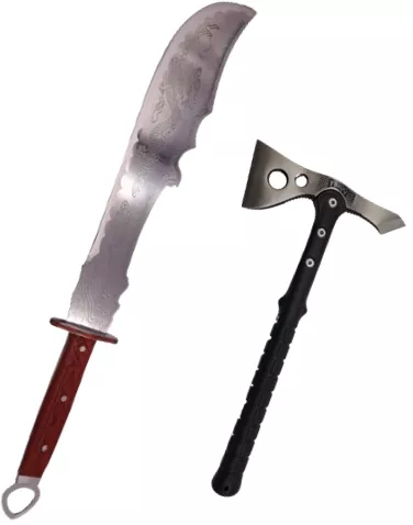 Set Topor 38 cm si Sabie de vanatoare 75 cm IdeallStore® Cutit de ...