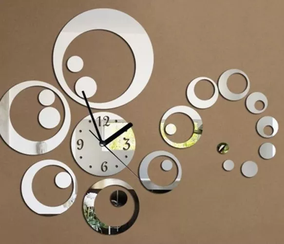 Ceas de perete Modern Silentios Sticla Acrilica Adeziv 60cm x 45cm ...