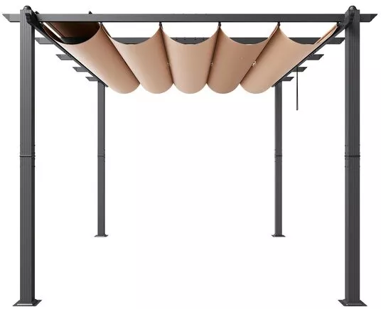 Pavilion cu acoperis retractabil 2.96 x 3.95 x 2.3 m impermeabilizare ...