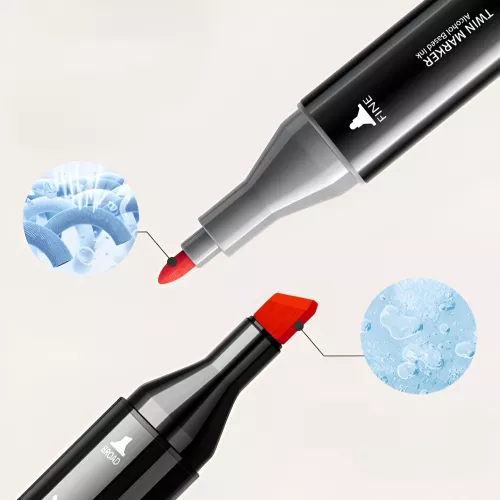 Set 168 Markere cu Alcool Touch Room Cutie Plastic Inclusa Flippy Model 1