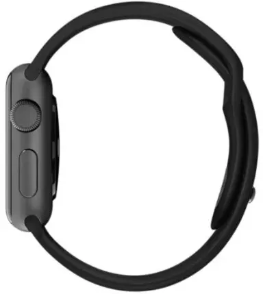 Curea iUni compatibila cu Apple Watch 1/2/3/4/5/6/7 38mm Silicon Black ...