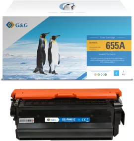 Toner Premium G&G 10.5K HP 655A Cyan CF451A HP655A pentru Color ...