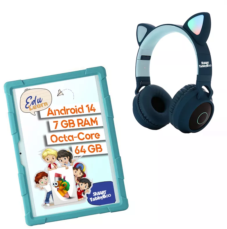 Set tableta copii SMART TabbyBoo EduLearn 2025 64GB 7GB RAM Android 14 cu