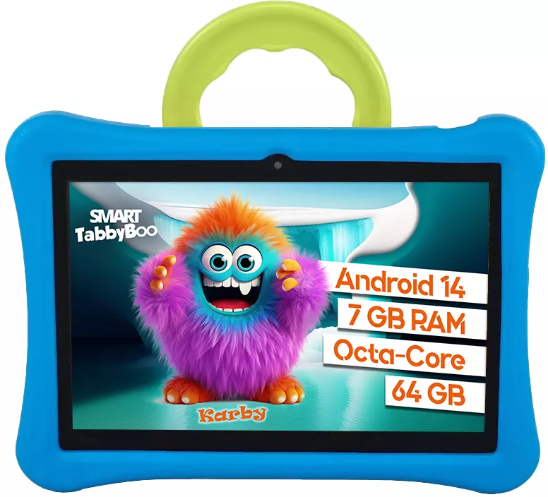 Tableta copii SMART TabbyBoo Karby 2025 64GB 7GB RAM Android 14 cu control