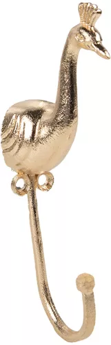 Cuier perete fier auriu Paun 5x3x14 cm 65748 - cel.ro