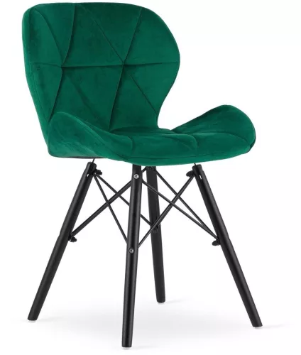 Scaun stil scandinav Artool Lago Velvet catifea lemn verde si negru ...