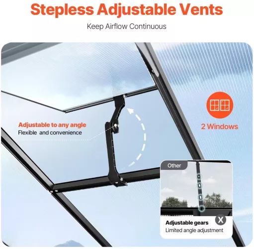 Sera de gradina structura Aluminiu placi policarbonat 236 x 402.5 x 207 ...
