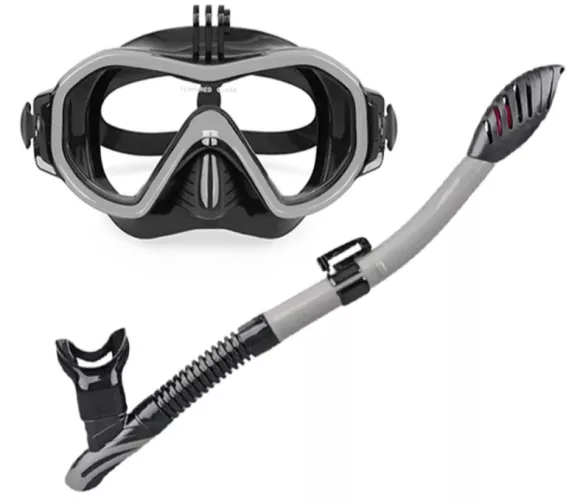 Set scuba diving si snorkeling Aloma AM105 format din masca si tub lentila - cel.ro