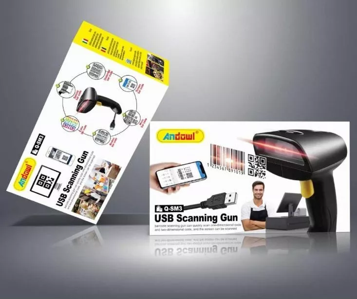 Cititor coduri de bare coduri QR 2D cu fir USB Culoare - negru Q-SM3 ...